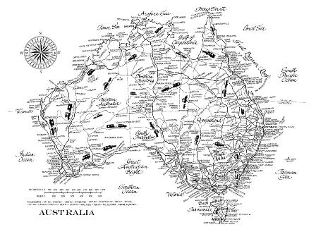 Tea Towel - Map of Australia - Allgifts Australia